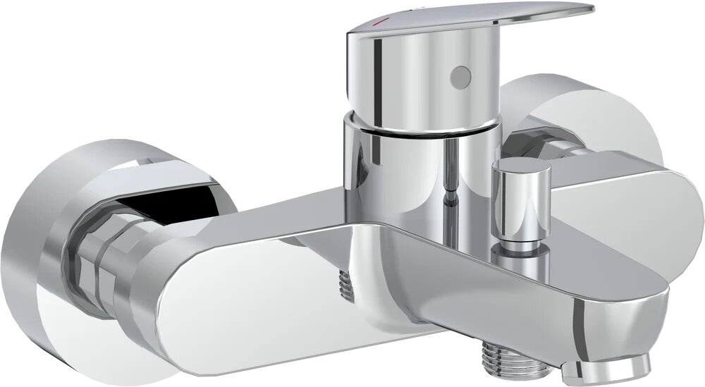 Смеситель для ванны с душем VitrA Flow Round настенный, однорычажный, хром, глянцевый, латунный, без лейки, с керамическим картриджем