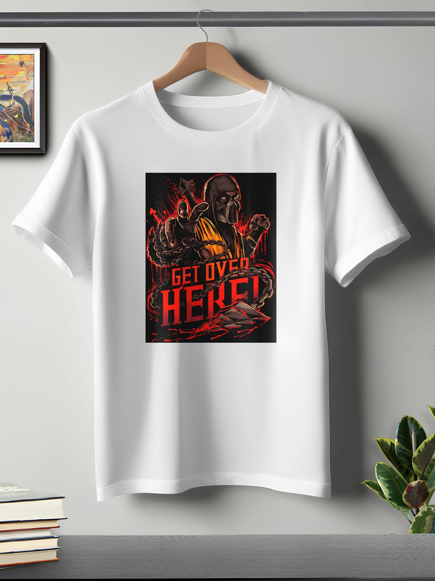 Футболка ONEQ унисекс 48-50 (L) размер с принтом Скорпион, белая