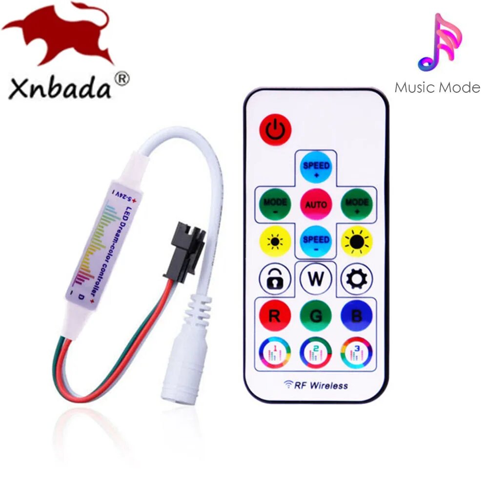 RGB контроллер Xnbada 17Keys Music DC для светодиодной ленты