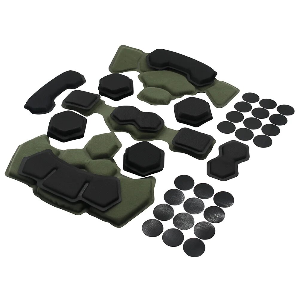 Тактический шлем VULPO Gen4 с вкладкой из пены с эффектом памяти Helmet Pads Green
