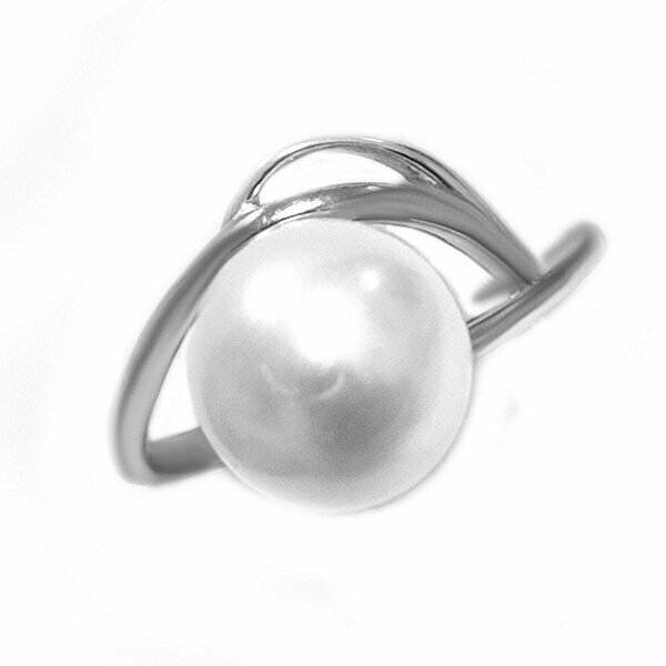 Кольцо, серебро, 925 проба, родирование, жемчуг