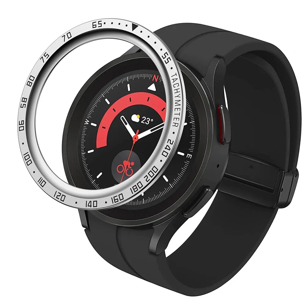 Чехол для Samsung Galaxy Watch 5 Pro 45 мм, черный, E2 Silver