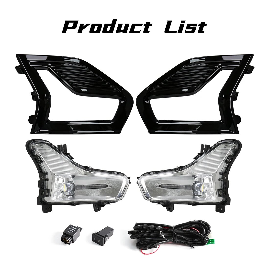 Светодиодные противотуманные фары для Ford Mondeo Fusion 2019 2020, противотуманные фары дневного света, передний бампер автомобиля, фара с крышкой, провод