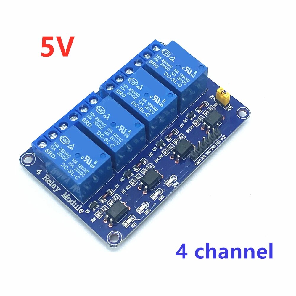 Релейный модуль 1-8 каналов для Arduino 5V 4 channel relay