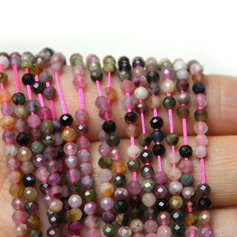 Мульти турмалиновые бусины Youth Cadence 2-4 мм 4mm approx 92beads
