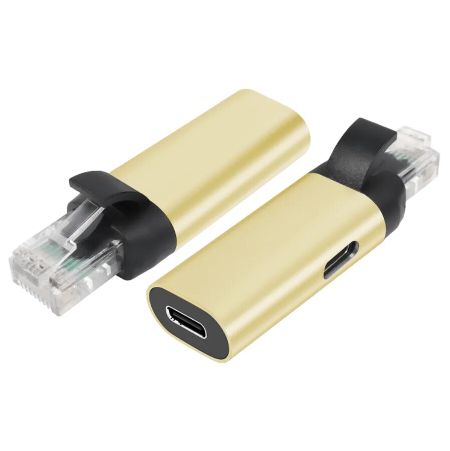 USB C к RJ45 Адаптер Ethernet with PD Gold