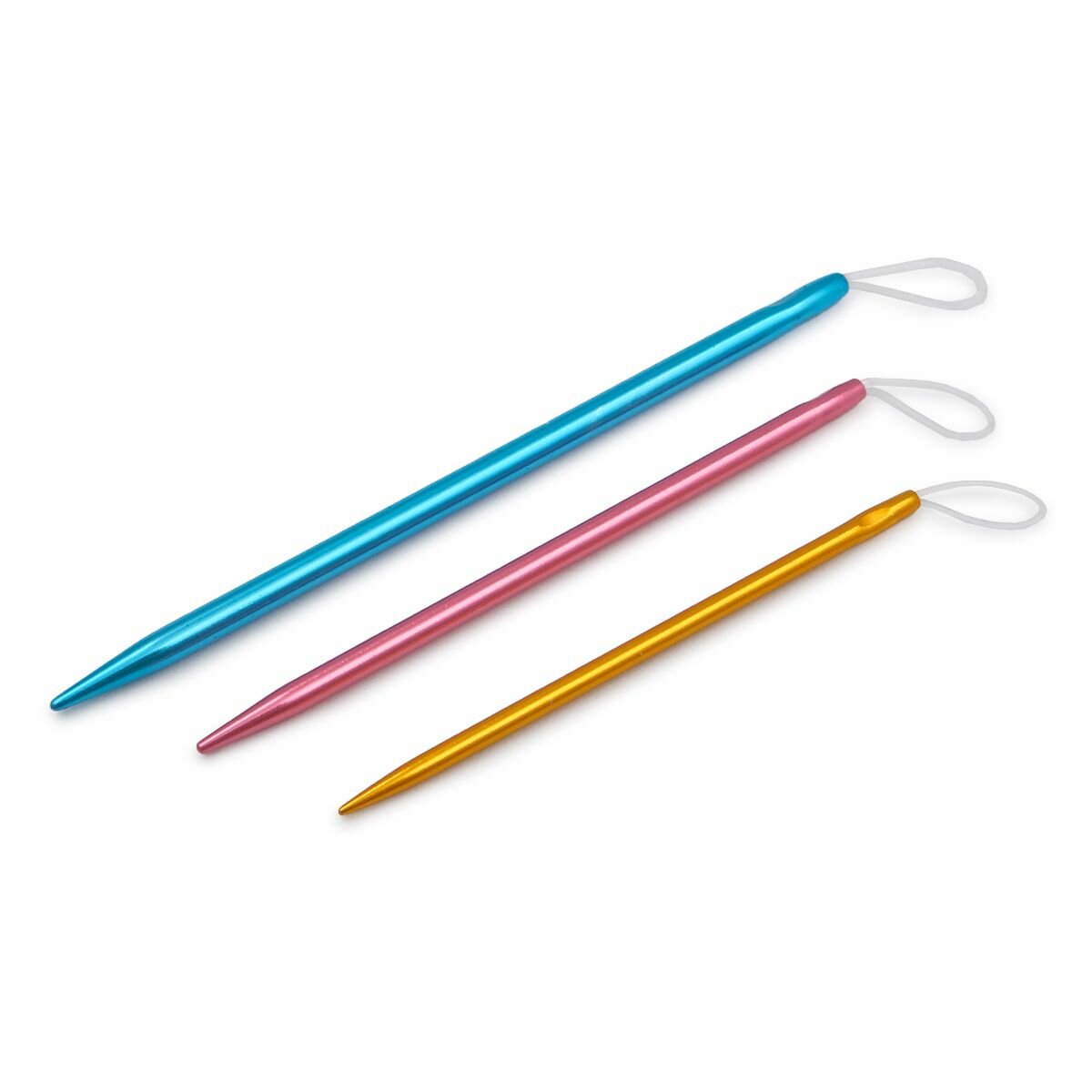 10944 Иглы ручные для шерсти с гибким ушком, алюминий, разноцветные, 3шт, KnitPro