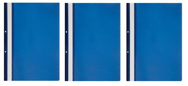 Attache Скоросшиватель, пластиковый, А4, с перфорацией, синяя, 10 шт в упаковке, 3 уп.