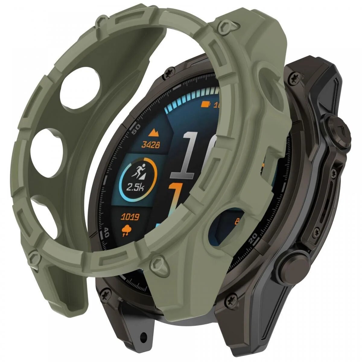 Чехол YEELUSEE для Garmin Fenix 8 из силикона Fenix 8 AMOLED 47mm, Зеленый, зеленый