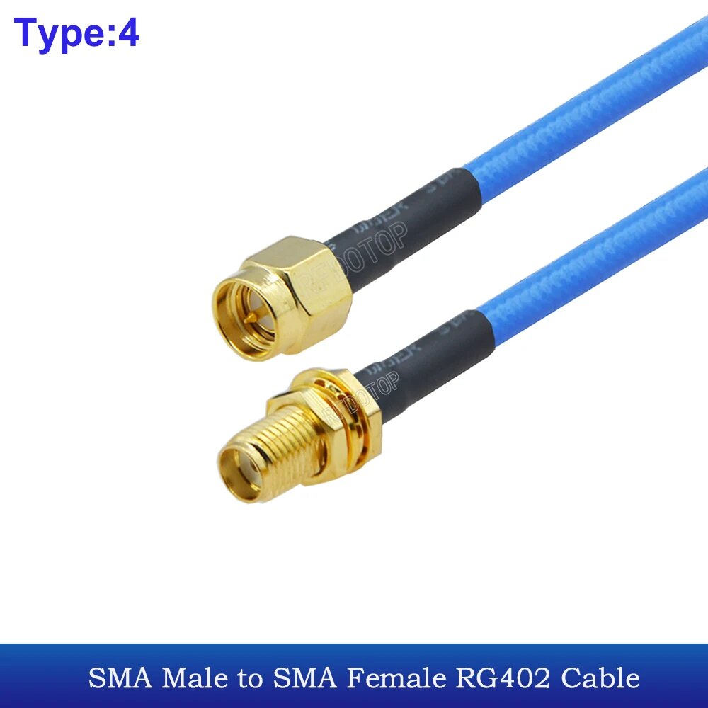 RFDOTOP RG-402 Коаксиальный кабель SMA-SMA синий 50 Ом 30CM, SMA M to SMA F