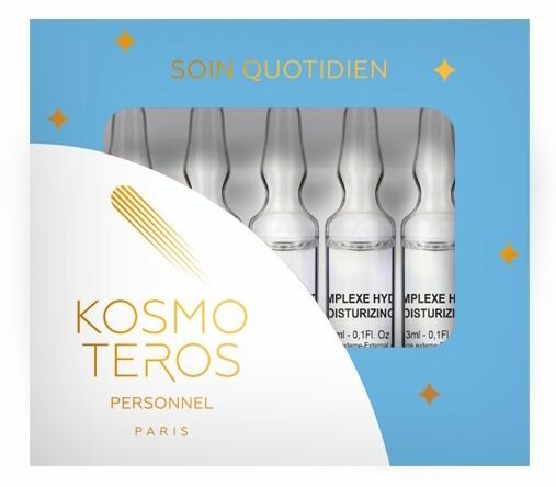 KOSMOTEROS Ампульная сыворотка для глаз Увлажняющий комплекс с пептидами василька и гиалуроновой кислотой Serum Yeux Hydratant, 5 ампул по 3 мл