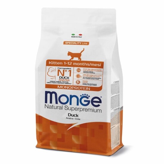 Корм сухой Monge Cat Speciality Line Monoprotein для котят и беременных кошек из утки 1,5 кг