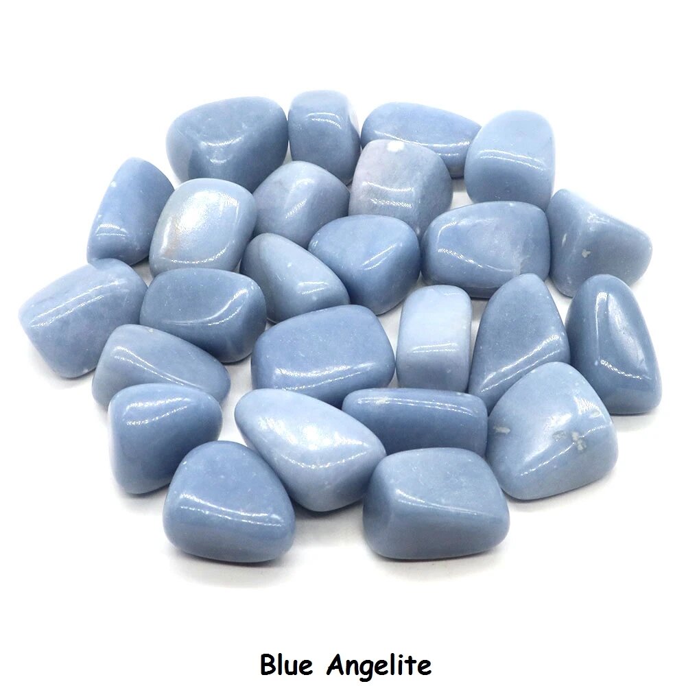 Натуральный малахит, tumbled stones 50g, Blue Angelite