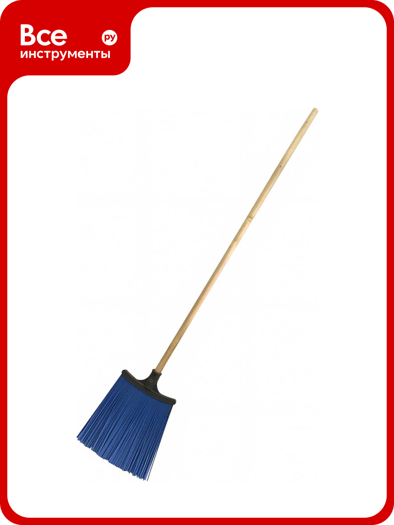 Синтетическая метла плоская с черенком Рязанское предприятие Промпласткомплект, из рифленого