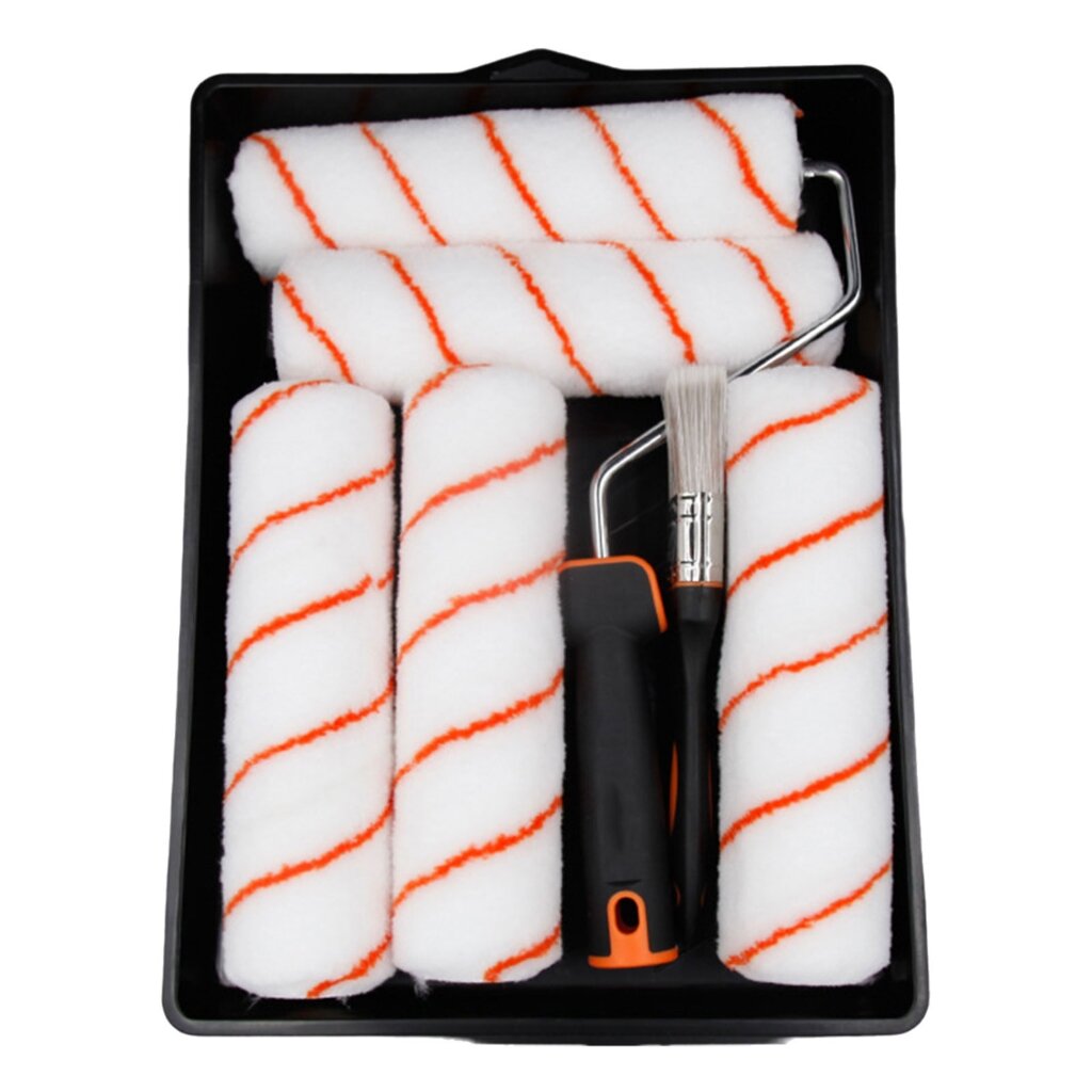 Набор из 8 валиков для покраски, бытовой инструмент, чехол для валика, валик для украшения потолка, трафаретной покраски черного покрытия