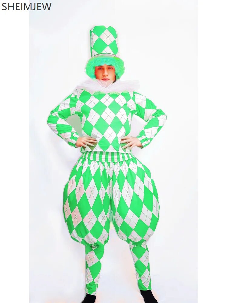 Костюм клоуна QAZH Зеленый, XXXL, green