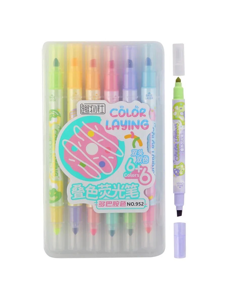 Набор перманентных маркеров 6 шт 1-5 мм