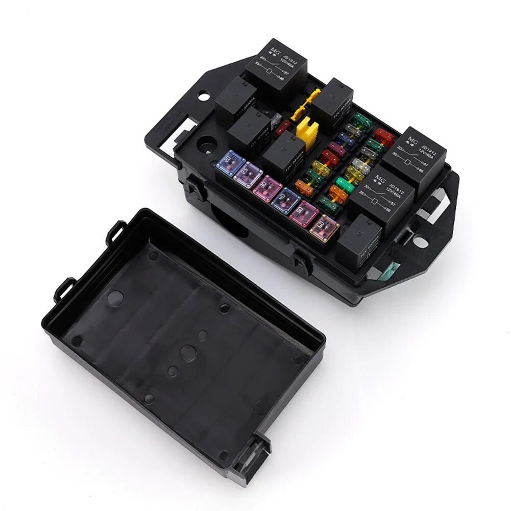 16-полосный блок автомобильных предохранителей 12 В/24 В с 7 релеми, защита цепи, автомобильный блок распределения питания, центр управления реле 1 Set