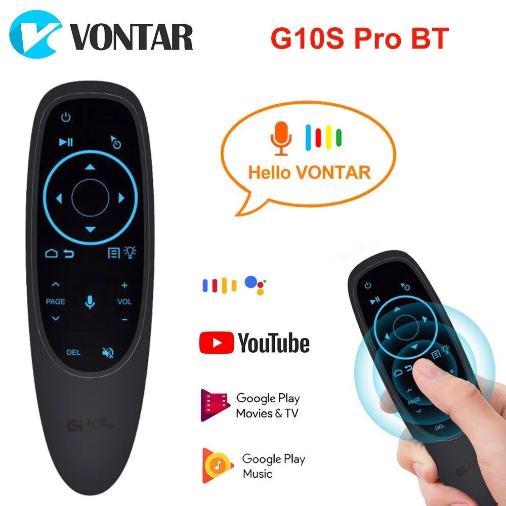 Голосовой пульт с гироскопом для медиаплееров Смарт ТВ Приставок G10S PRO BT Mini Wireless Smart Remote с подсветкой для Android tv box PC
