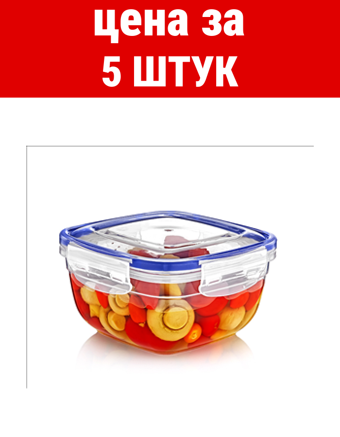 Комплект 5 шт, контейнер 0.5Л воздухонепроницаемый дунья