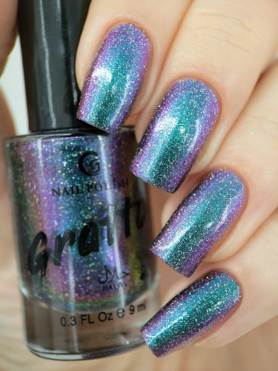 Лак для ногтей мультихромный с голографией Grattol X-mas Miracle, 9мл