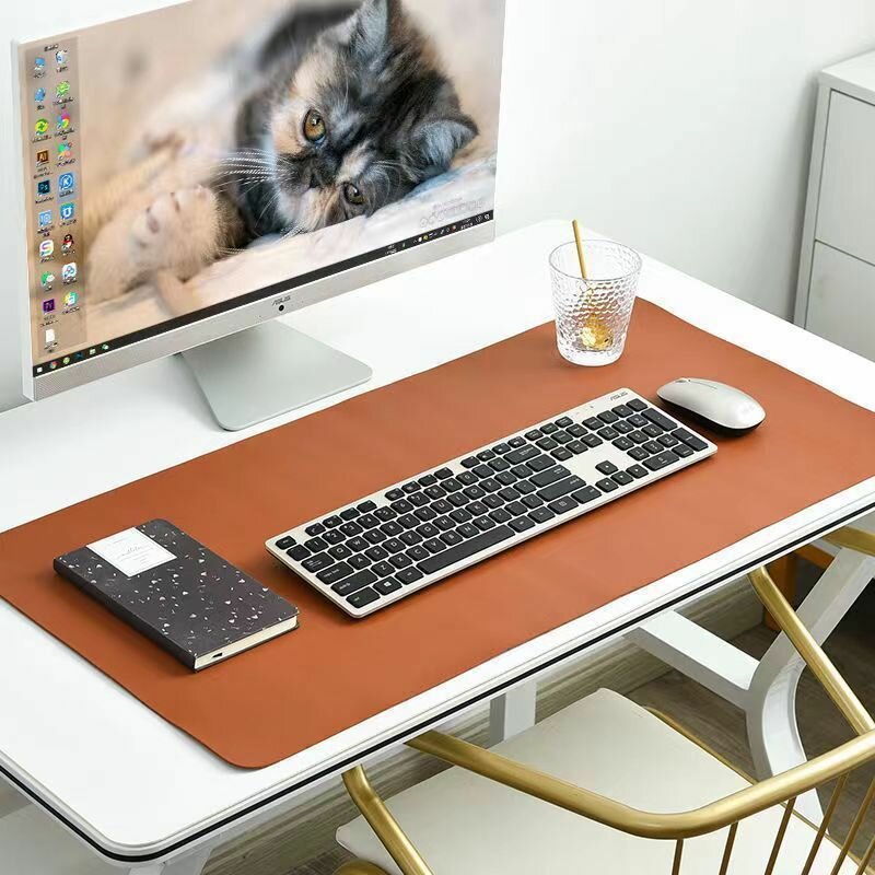 Коврик для стола из кожи однотонного цвета, водонепроницаемый, без запаха, для обеденного стола, учебного стола, компьютерного стола, ремонтный стол, износостойкий