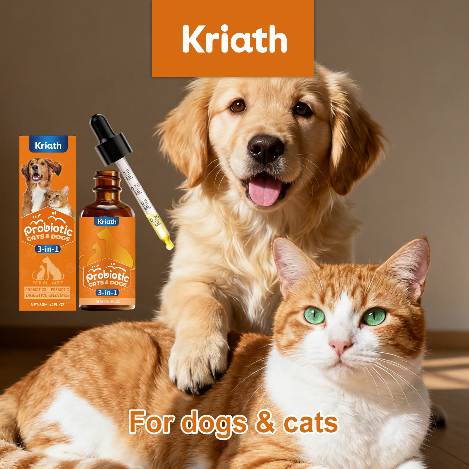 Пробиотические капли для собак и кошек, травяная формула, мягкий уход, питательные капли для питомцев