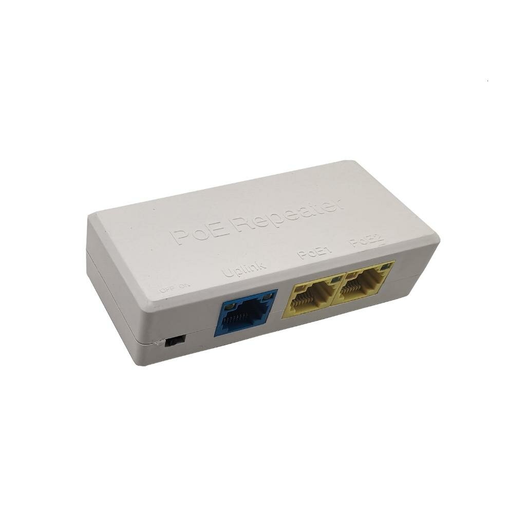 Удлинитель PoE с 2 портами 100 Мбит/с, 1 вход PoE, 2 выхода PoE, питание от PoE IEEE802.3af/at