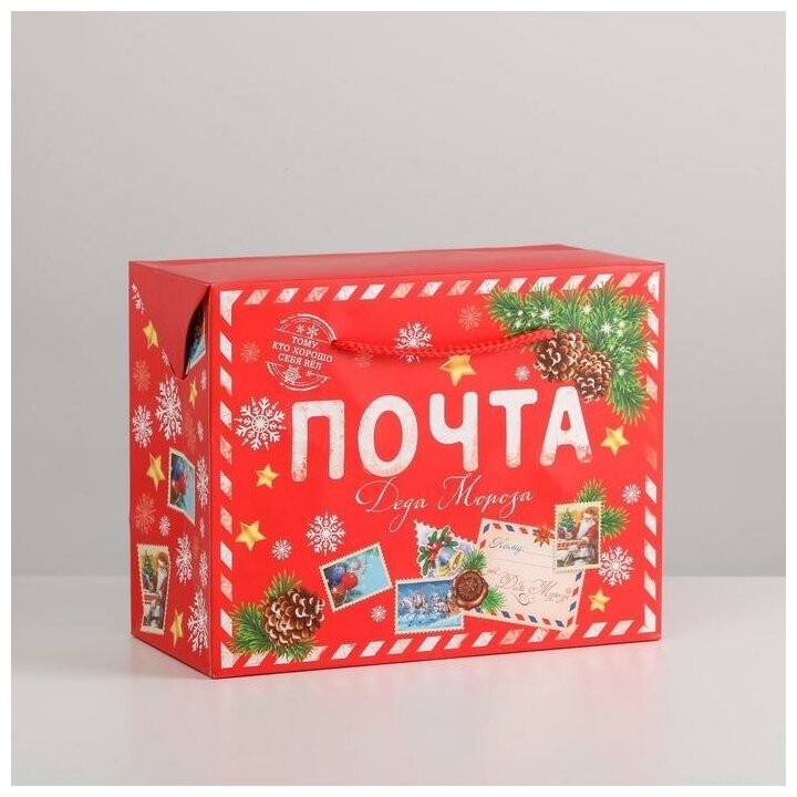 Пакет-коробка ТероПром 6582849 «Почта Деда Мороза», 23 × 18 × 11 см, 6582849