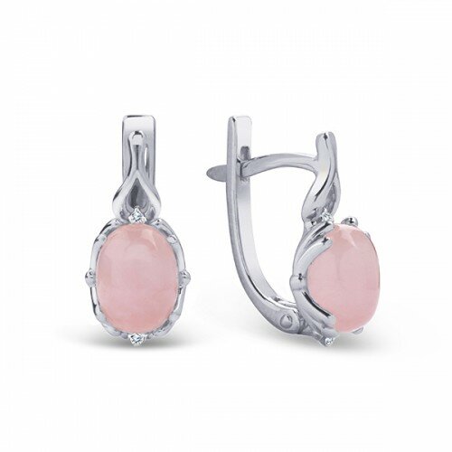 Серьги, серебро, 925 проба, фианит, опал синтетический