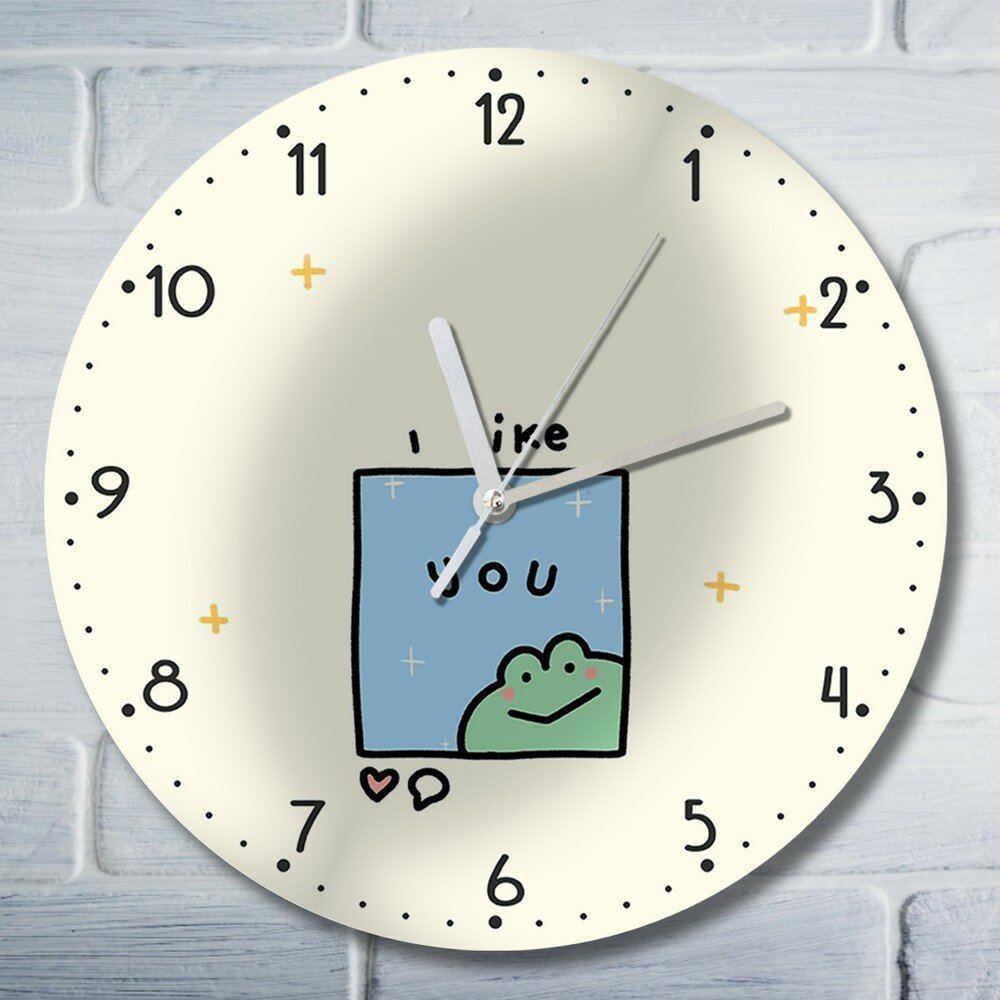 Настенные часы УФ "лягушки милота (мемы, жабки, ты мне нравишься) - 10040"