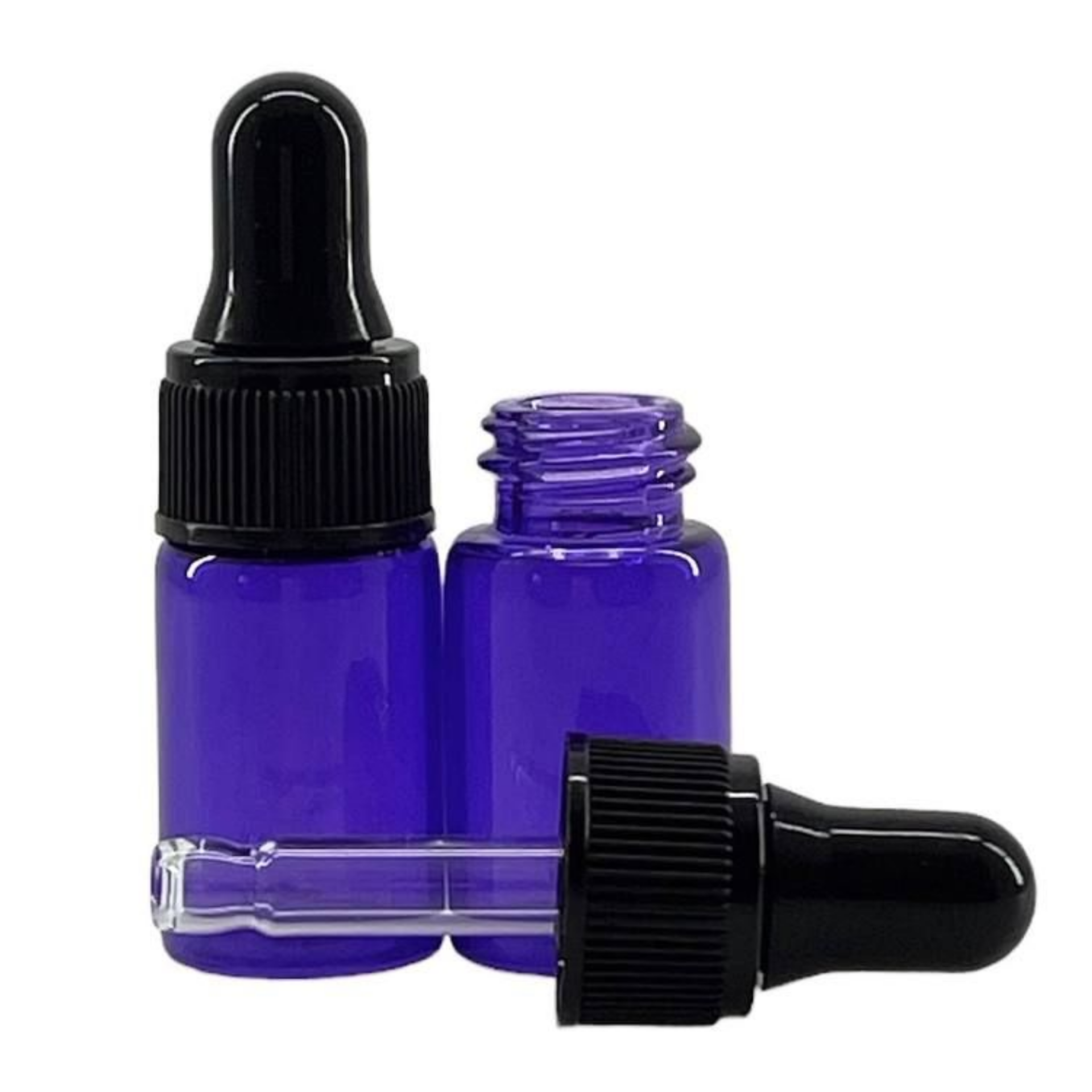 Набор пипеток для эфирных масел, флакон 3 мл, 15 штук, фиолетовое стекло