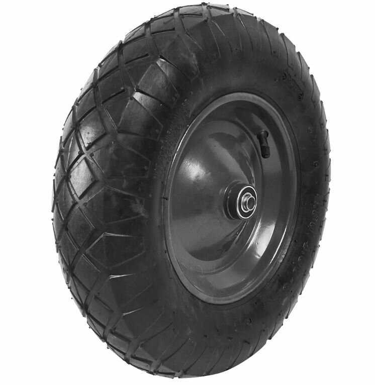 Колесо для тачки резиновое размер 4.00-8 втулки 12 мм колеса 395мм