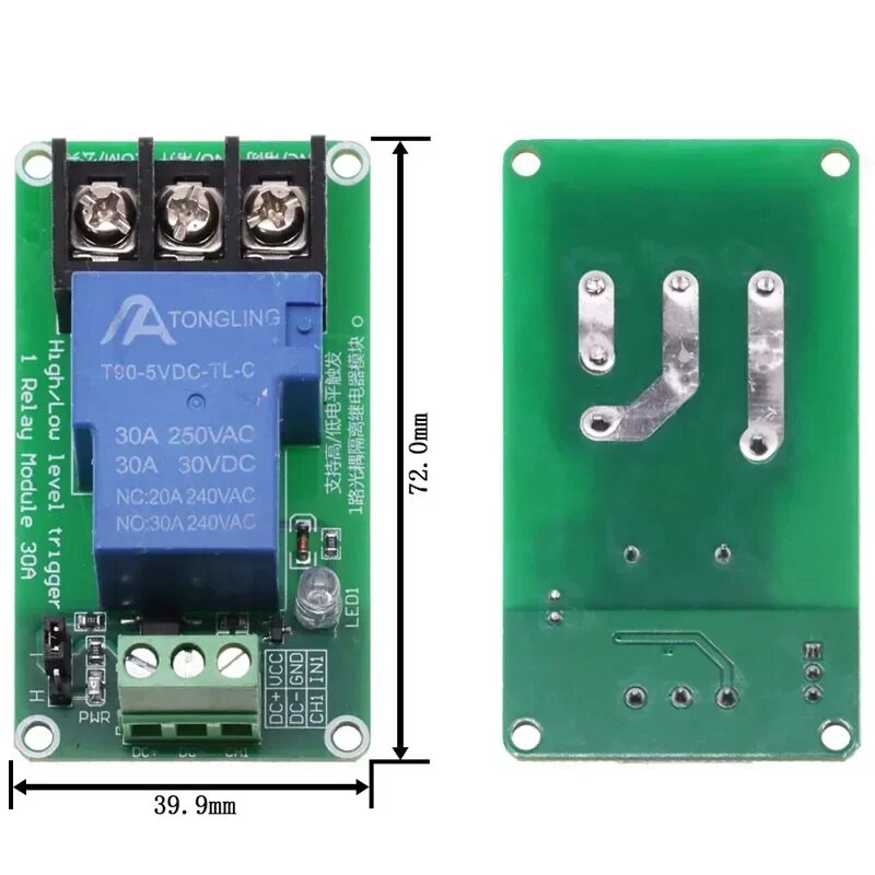 Релейный модуль 1 Way Relay 30A, 5-24В