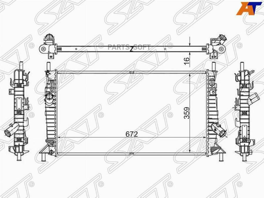 Радиатор Ford Focus 04-11 / Mazda 3 03-09 SAT MZ0008 | цена за 1 шт