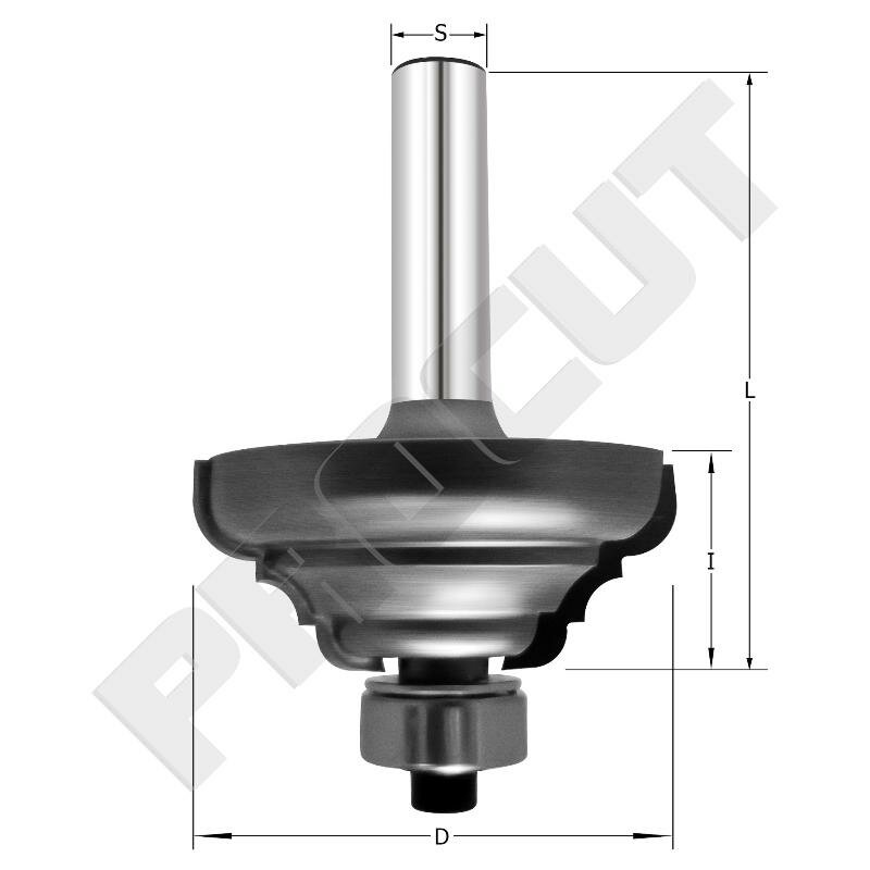 Фреза по древесине, фанере профильная DF3 D=38.1x16x57.5 S=8 PROCUT
