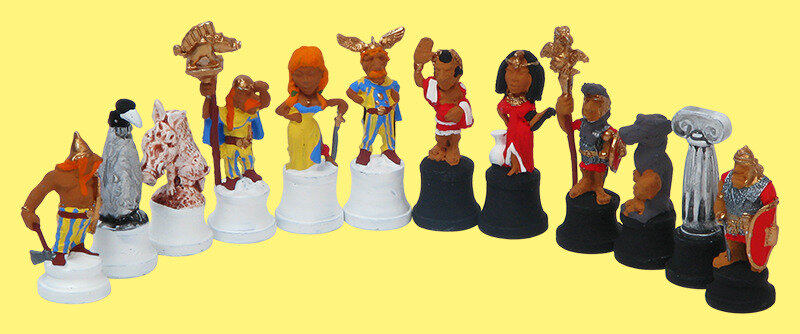 Шахматные фигуры Рим и Галы (оловянные, высота пешки 36 мм)