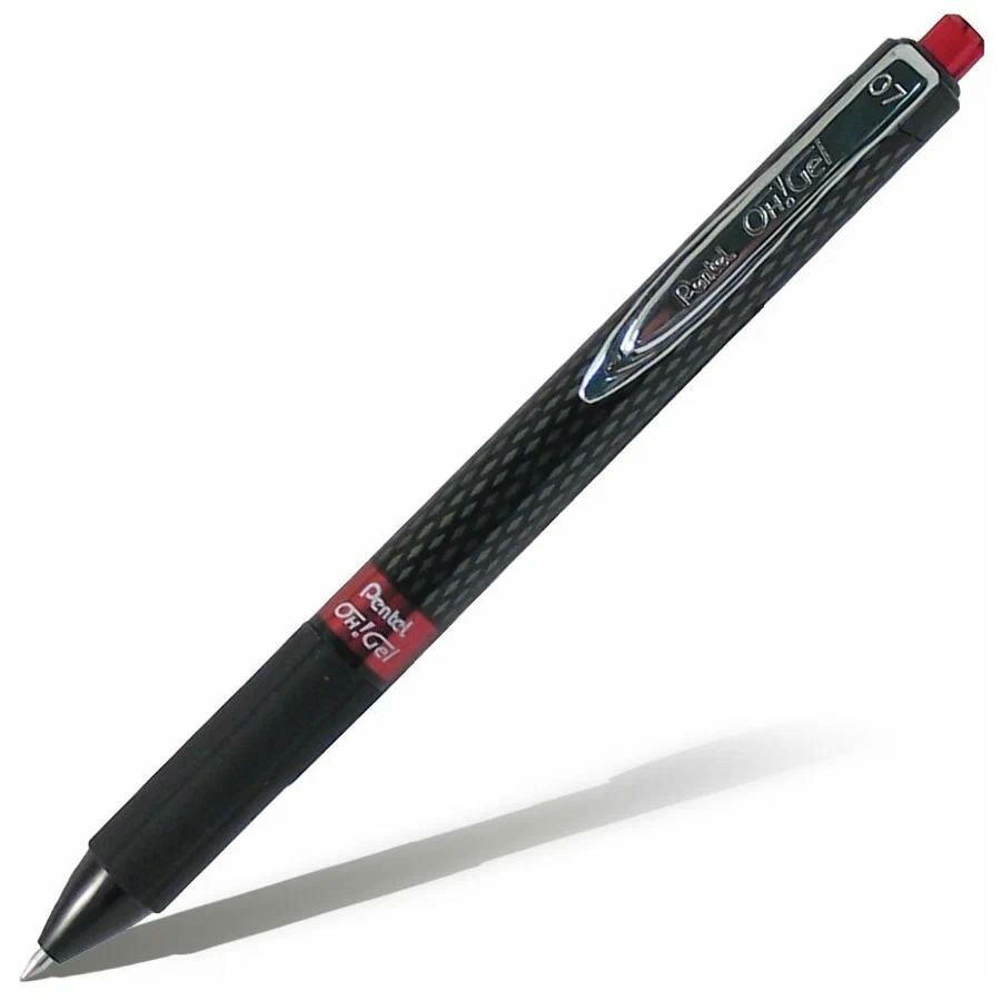 Гелевые ручки Pentel "Oh! Gel", автоматические, диаметр 0,7 мм, K497-B, красные, 12 шт