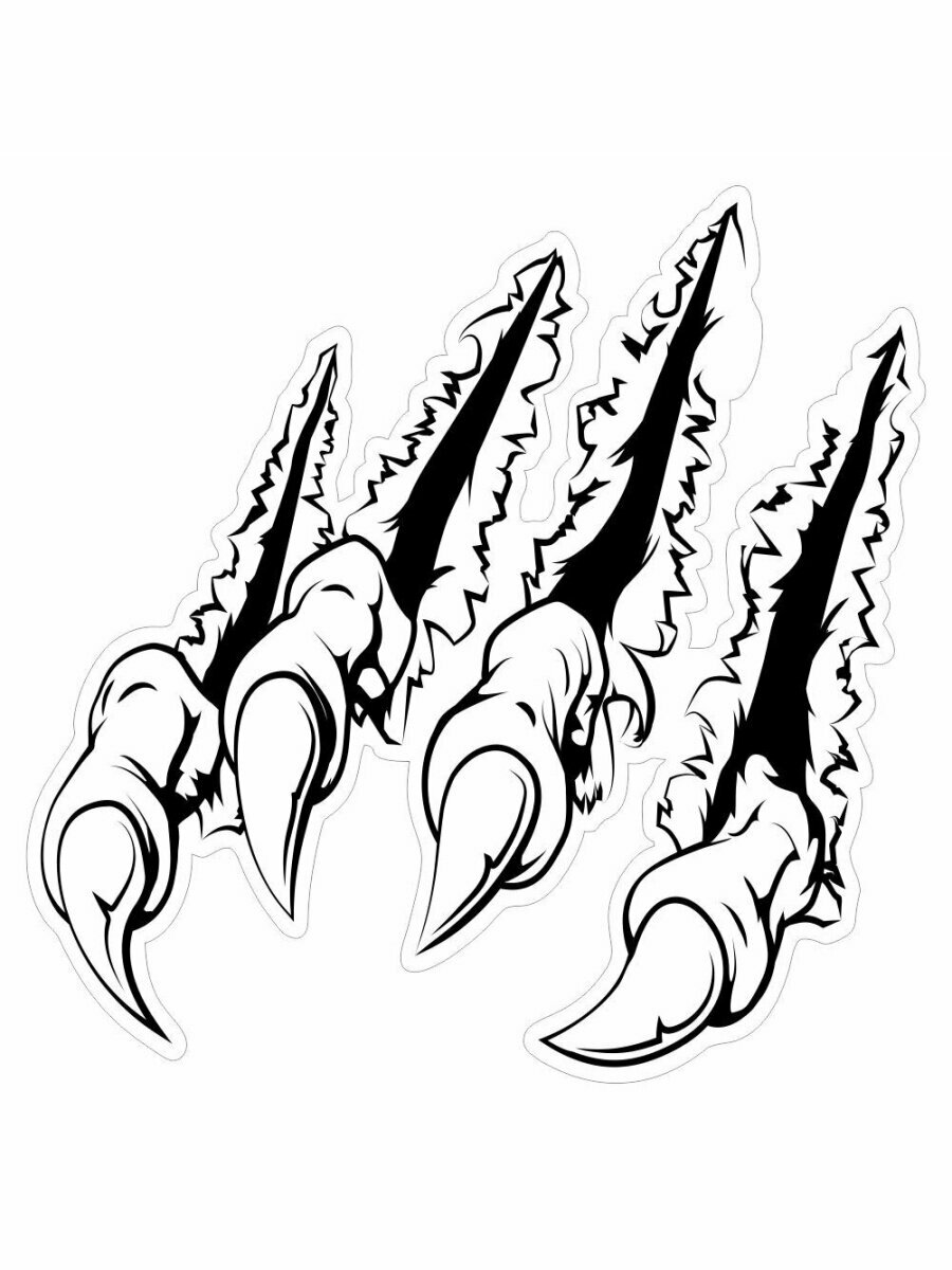 Наклейка черно-белая "Когти тигра" 250х250х1 мм, Арт рэйсинг