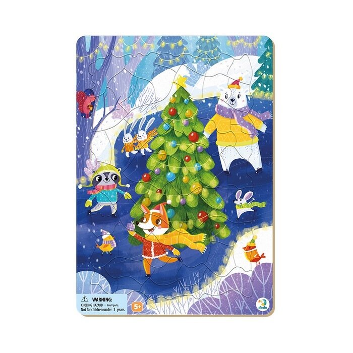Пазл Dodo "Зверята на коньках", 53 элемента, фигурная рамка, 5-7 лет