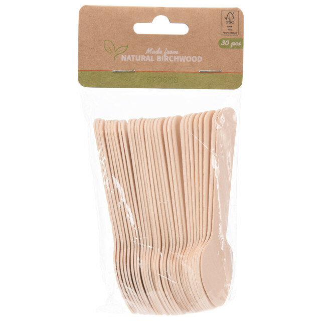 KOOPMAN набор из 30 шт деревянных ложек для кухни, экологичный столовый комплект