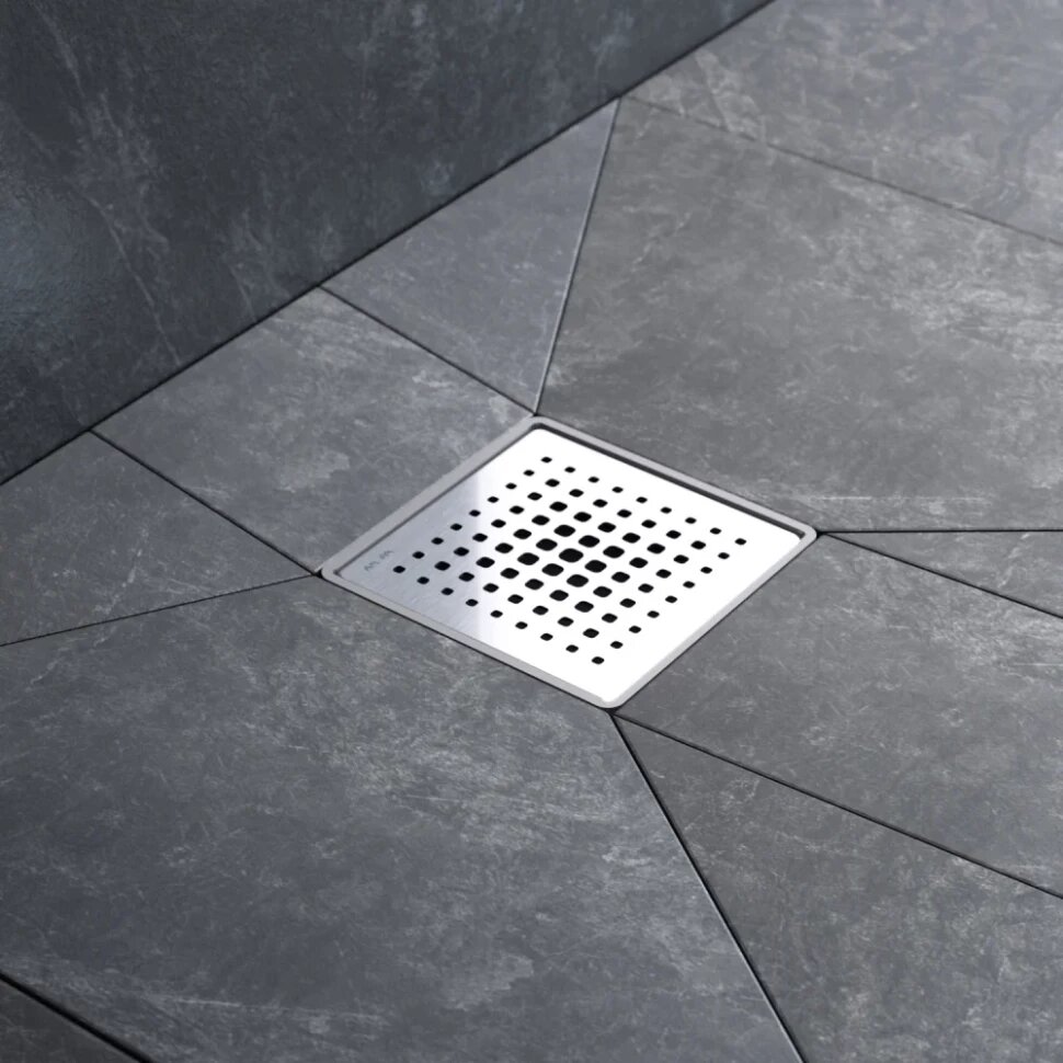 Душевой трап Am.Pm MasterFlow W01BD-P11-010-01SB 99x99/50 мм, с решеткой, перфорированный, матовый хром