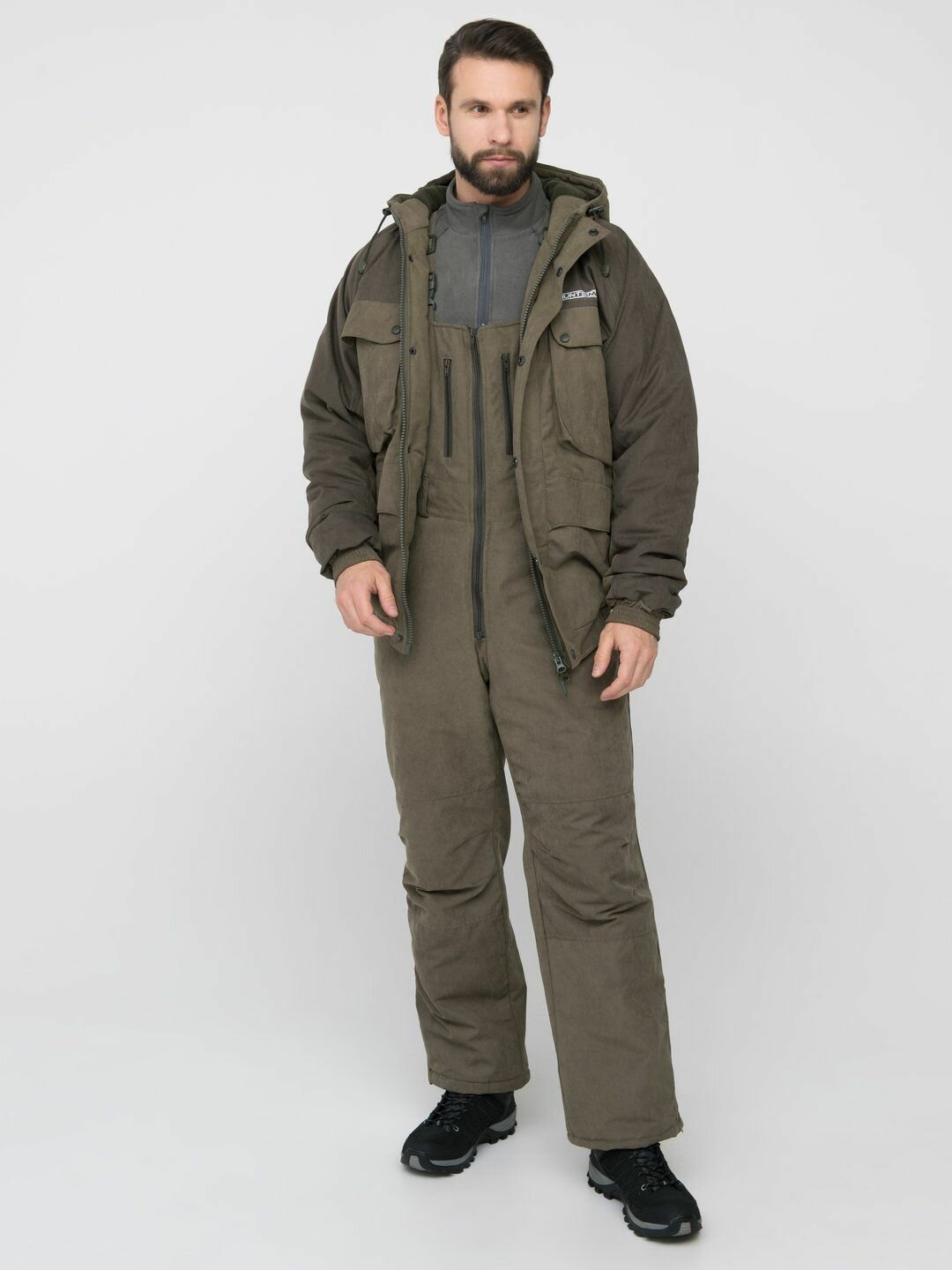 Костюм демисезонный Таймень, фирма Huntsman, ткань Исландия, цвет Хаки, размер 48-50, рост 170-176