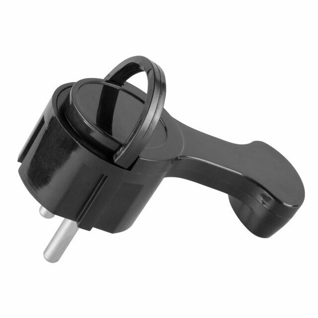 Вилка угловая плоская DUWI ABS-пластик 230В 16А черная