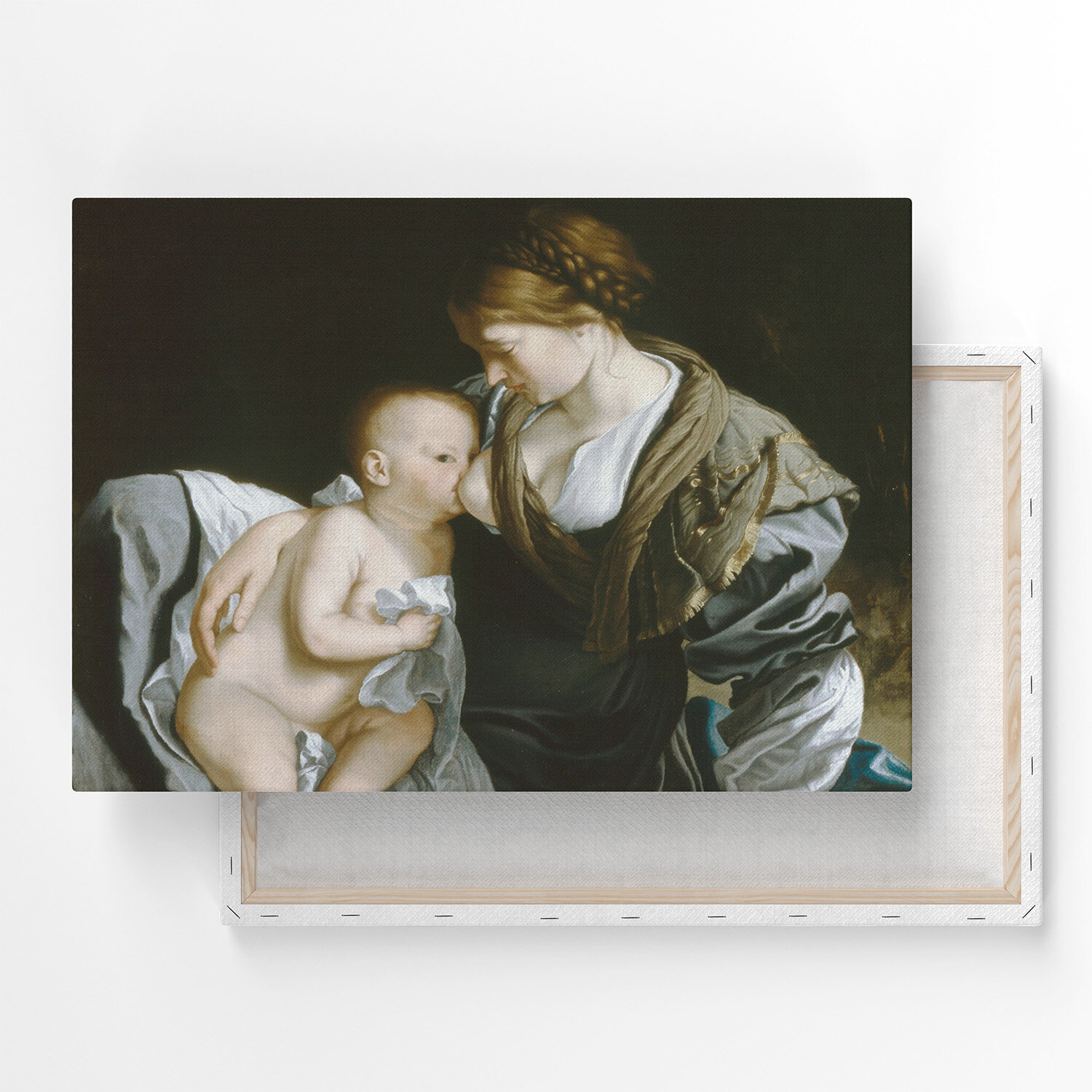 Картина на холсте, репродукция / Орацио Джентилески - La Virgen con el Nino / Размер 80 x 106 см