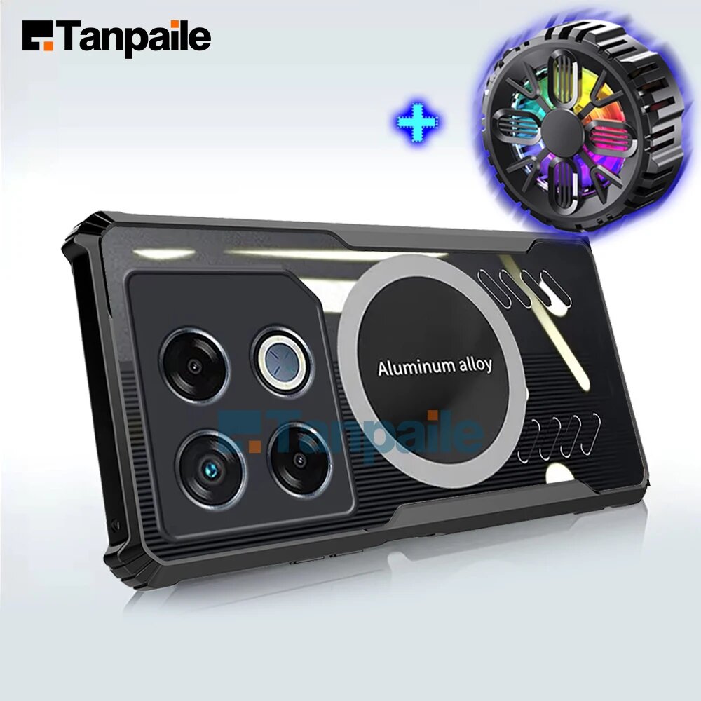 Магнитное охлаждение для Infinix GT 20 Pro Чехол, противоударный игровой чехол для Black and Fan