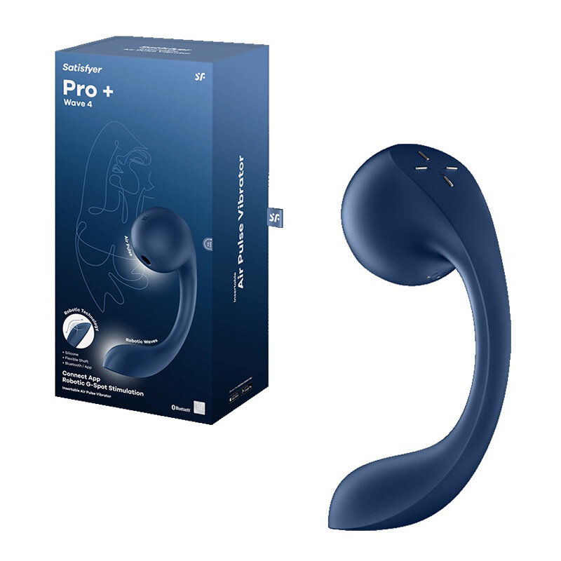 Вакуумно-волновой стимулятор Satisfyer Pro+ Wave 4, с отростком, для женщин, синий