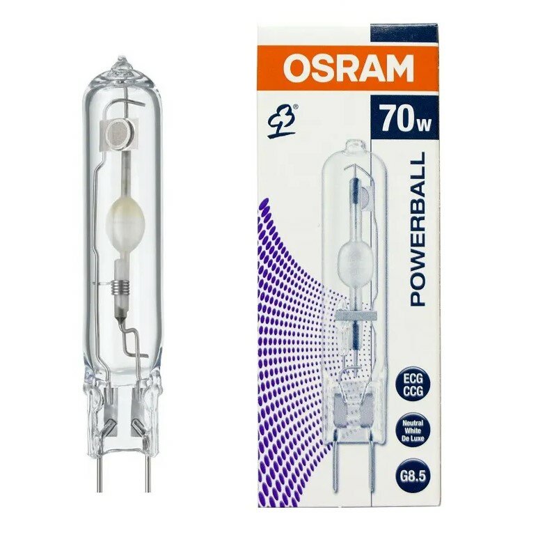 1шт/уп. Лампа Металлогалогенная Капсула 70Вт G8.5 6600Лм 4200К D-15mm L-81mm МГЛ Газоразрядная Свет Дневной белый HCI TC 70/NDL Osram, уп. 1шт