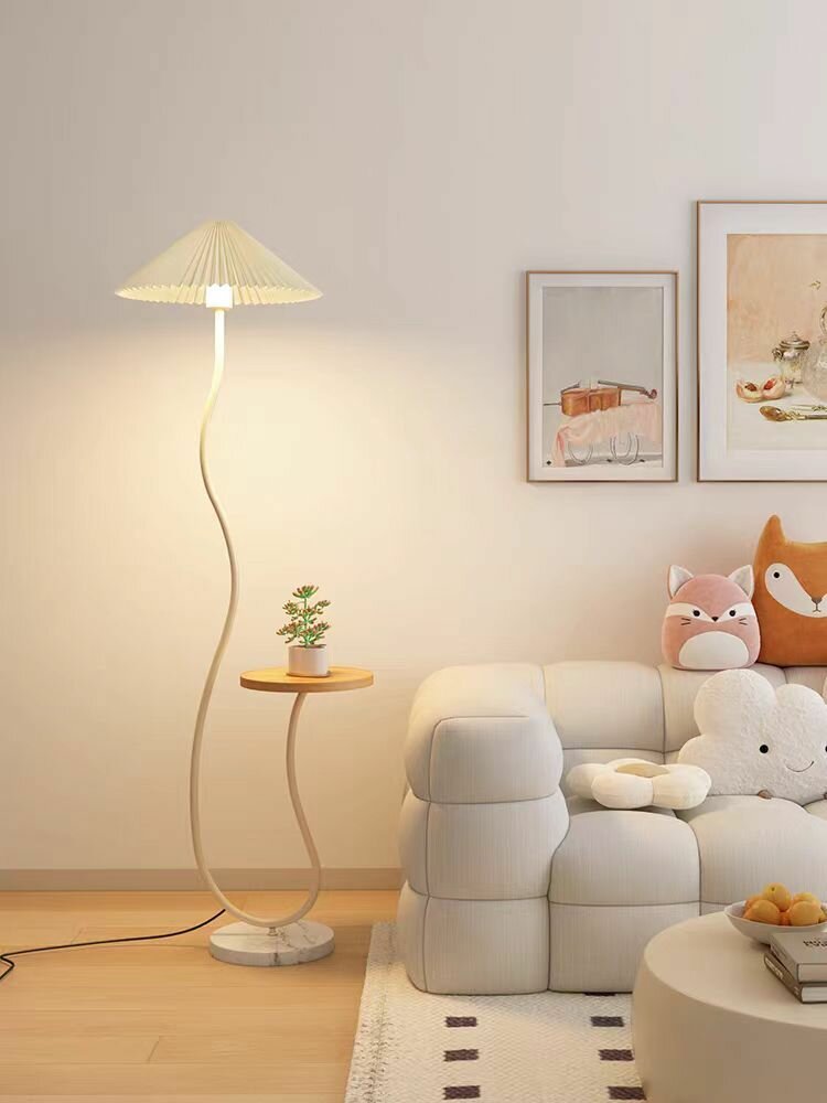 Торшер напольный со столиком, три цвета света можно регулировать. Японский стиль