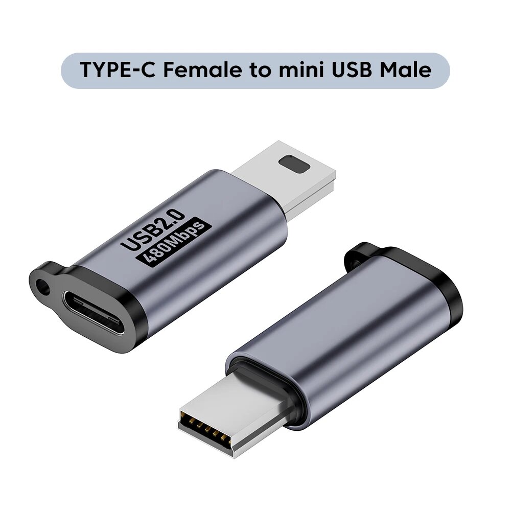 Переходник с Micro USB на Type C/Mini USB для телефона, преобразователь для быстрой зарядки USB Type C, гнездовой разъем для сотового телефона Android 1PC C To Mini USB